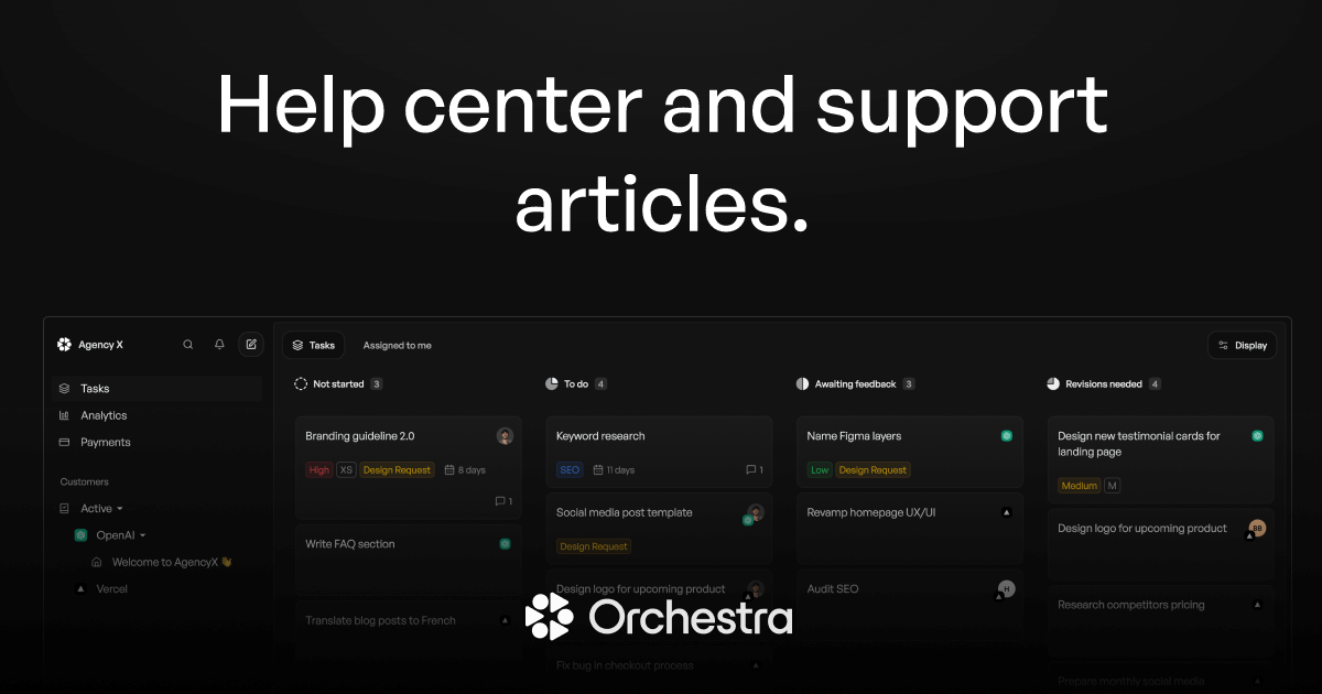 Help center – Orchestra