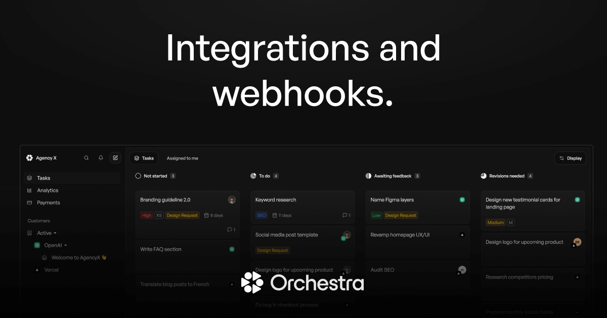 Integrations and Webhooks - Orchestra