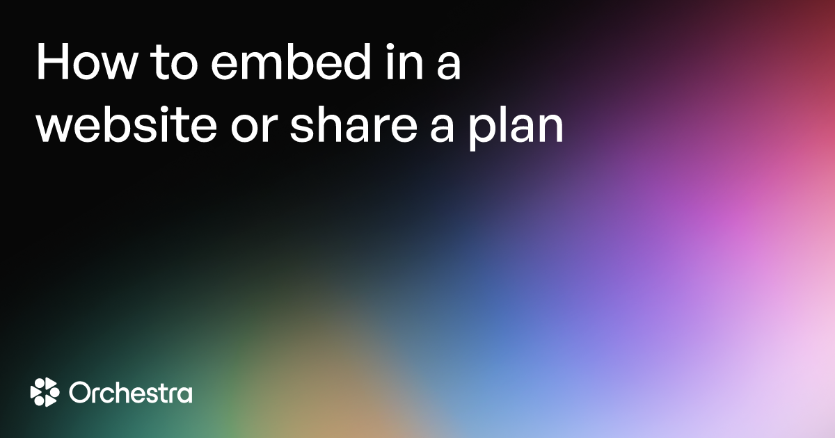 How to embed in a website or share a plan - Orchestra help center
